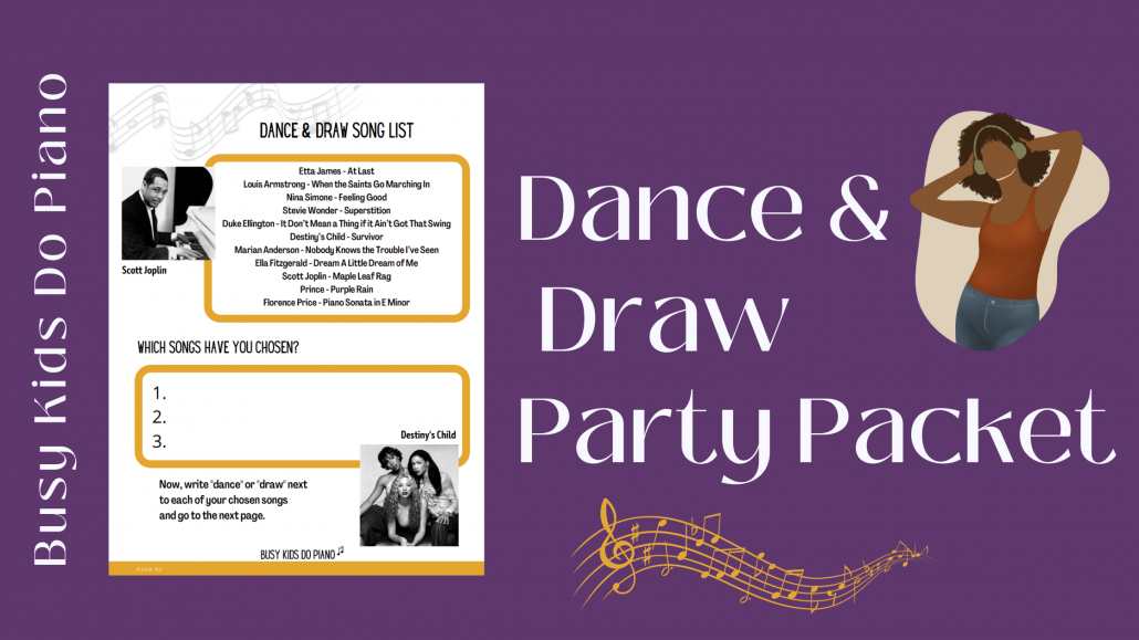 Dance & Draw Party Packet - Busy People Piano