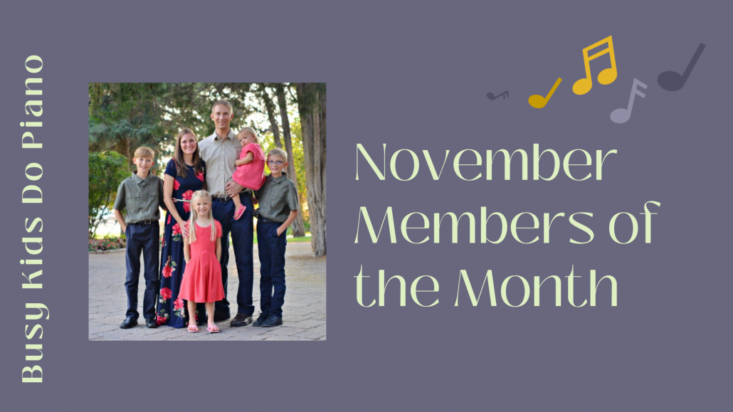 November Member of the Month - Busy People Piano