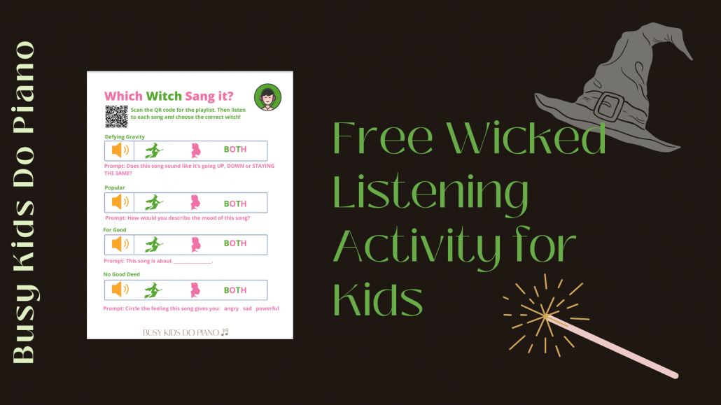 Free Wicked! Music Activity for Kids: “Which Witch Sang It?” - Busy ...